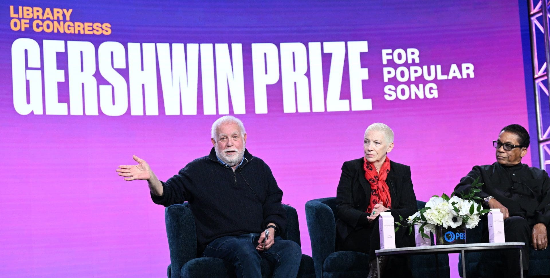Annie Lennox appears at the TCA Winter Press Tour with Herbie Hancock to talk about Joni ...